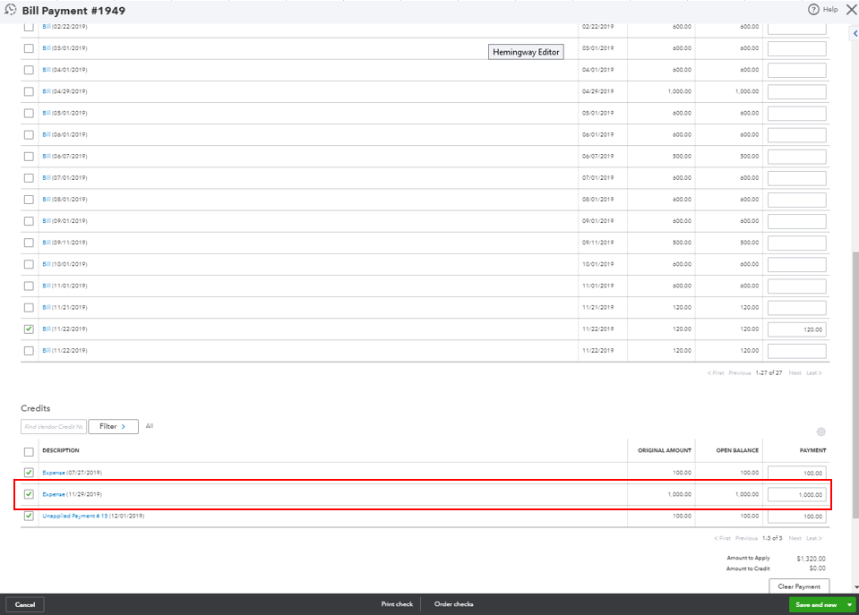How do I transform an Expense into a Bill Payment?