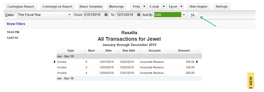 Solved: Customer statement: list transactions by date