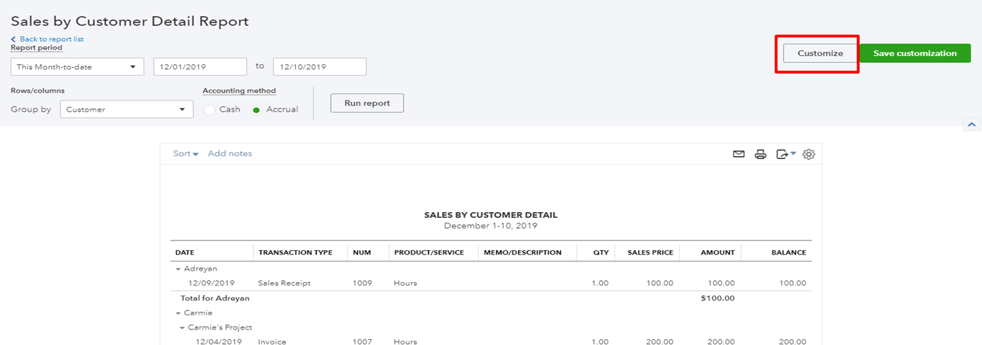 Solved: Report by Customer with serivice/product listed?
