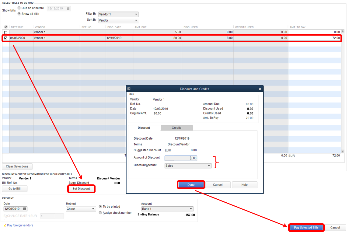 Solved: We have a vendor that offers a discount if payment is made ...