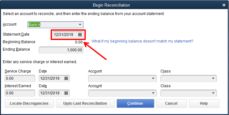 Why doesn't a credit card payment show up on a Reconcile screen?
