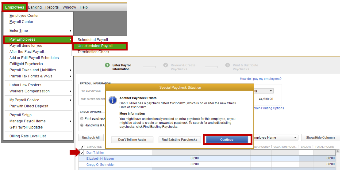Solved: recording two paper checks to pay for one employee payroll