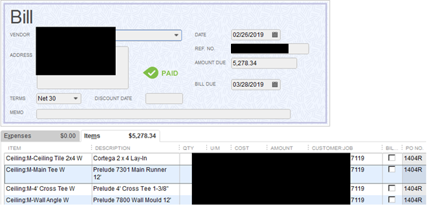 Solved: Job Profitability Report not showing Items from Bills as a Cost