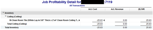 Solved: Job Profitability Report not showing Items from Bills as a Cost