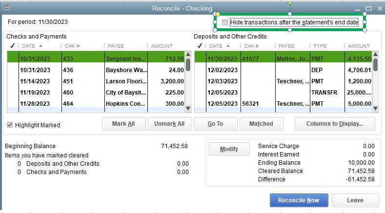 Why doesn't a credit card payment show up on a Reconcile screen? - Page 2
