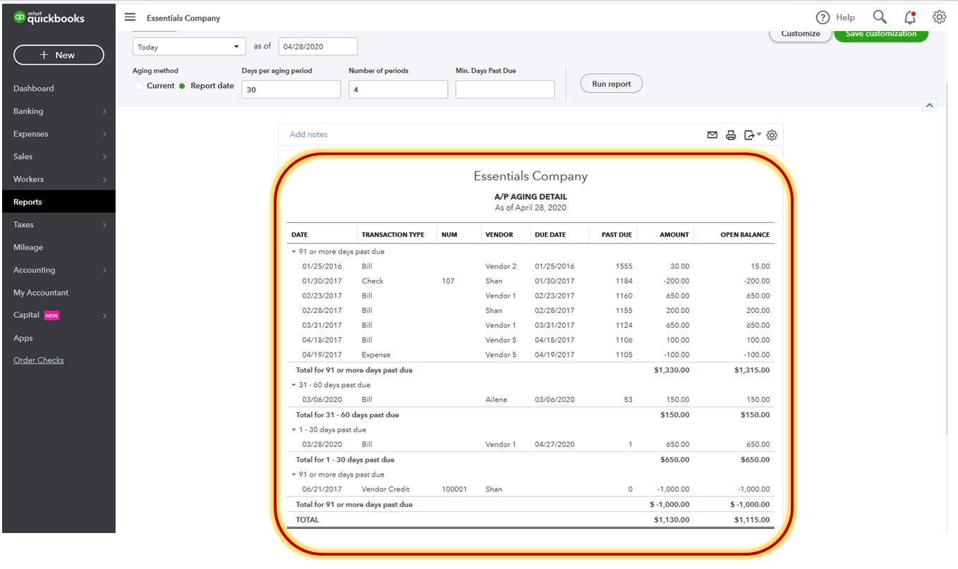Solved: How can I create a report showing all bills by a certain due date?