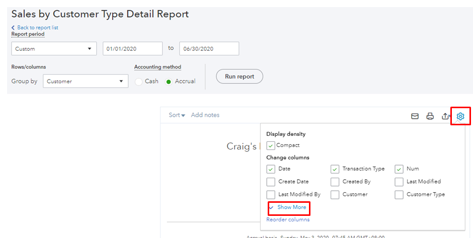 How do a run a detailed sales report (showing every item purchased) for ...