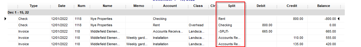 Solved: Is there a way to show the split detail on a Register Report ...