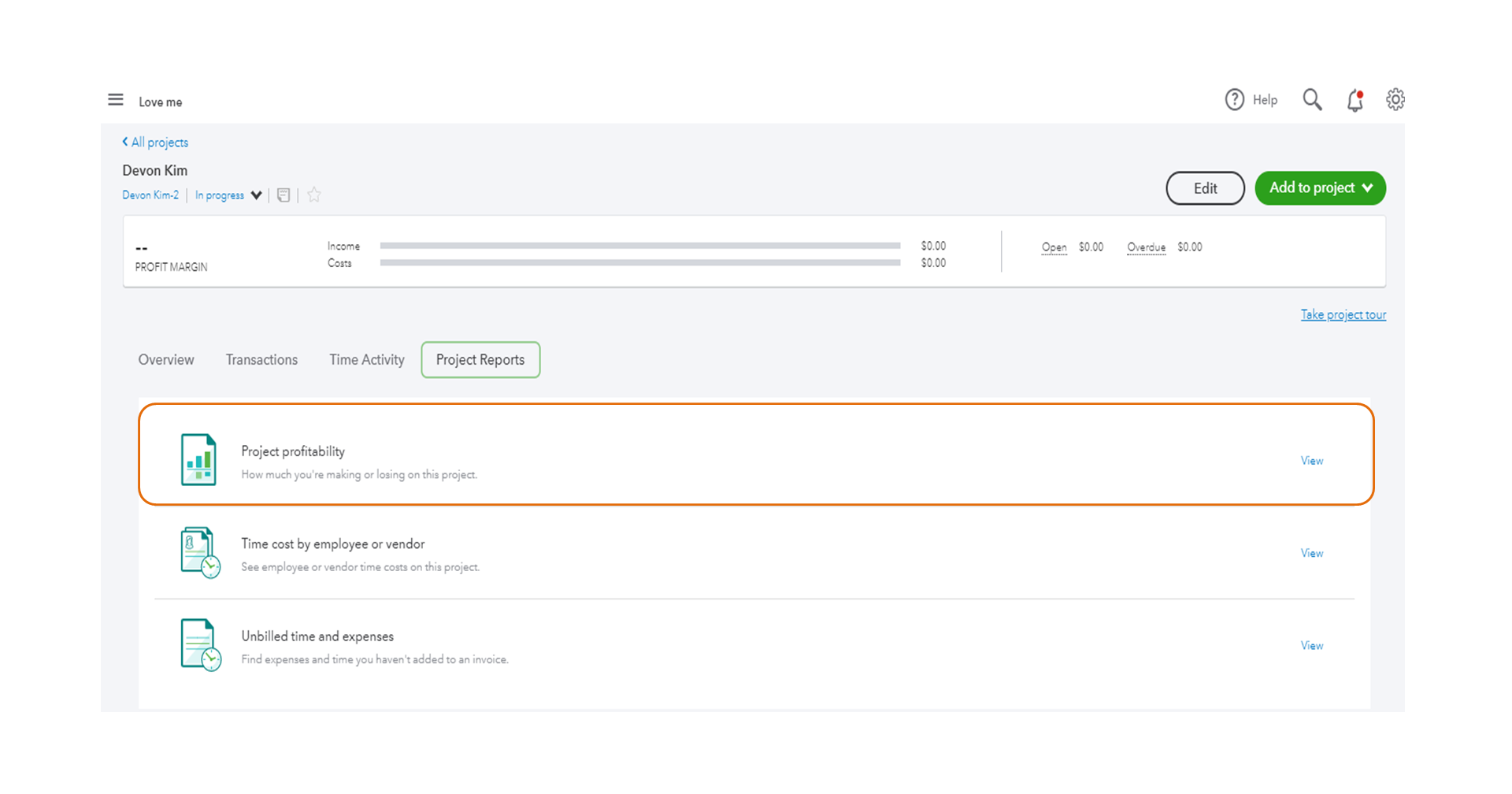 Customer Type/Projects/Reporting
