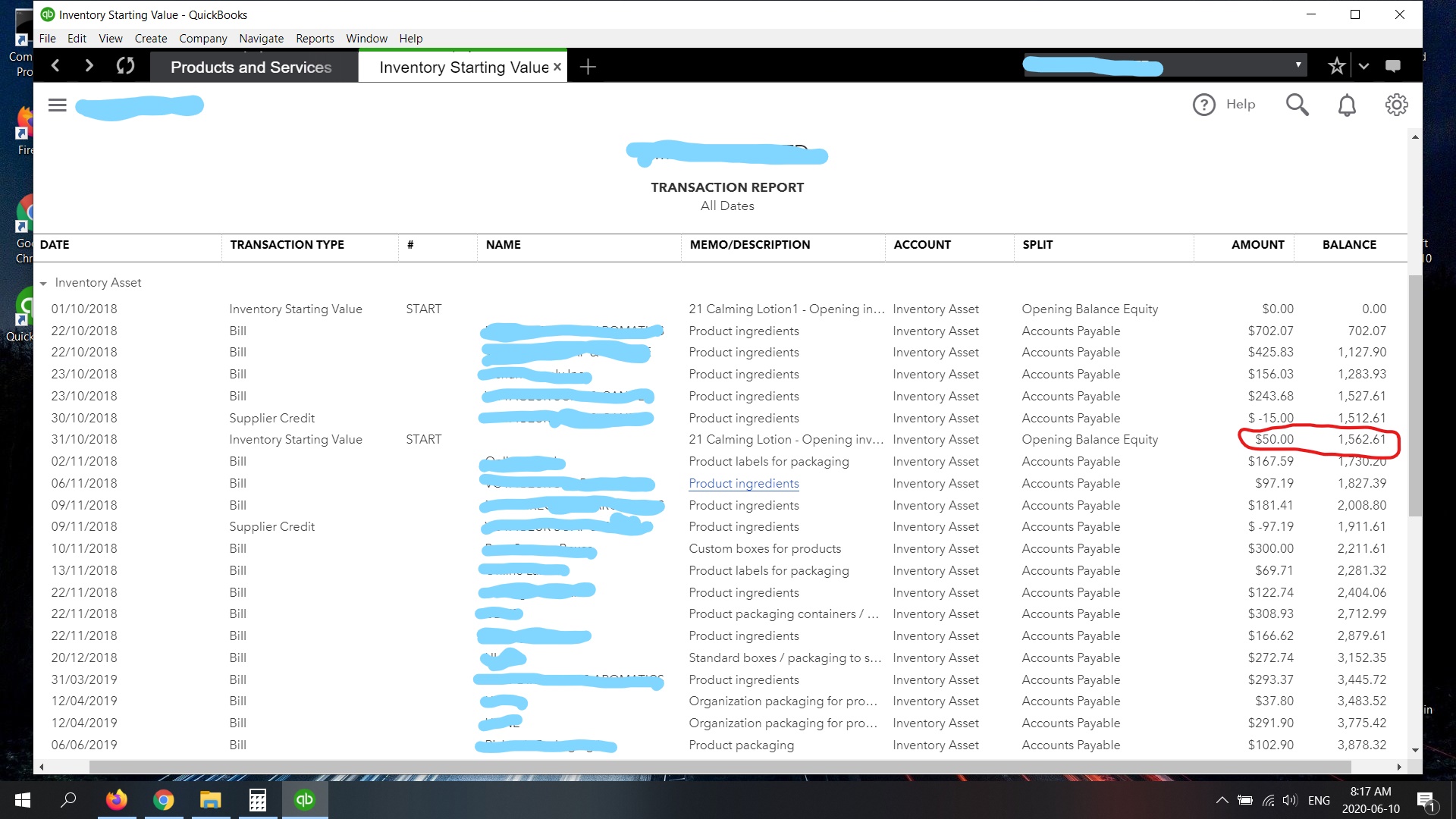 Solved: How do I delete "Inventory Starting Value"?