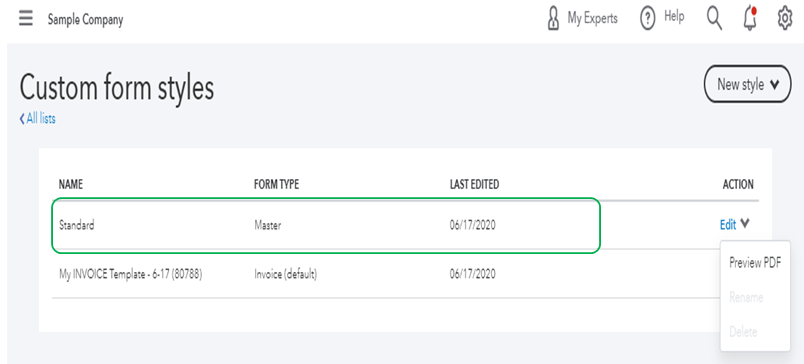 How do I delete a Custom Form Style? I tried using the dropdown menu ...