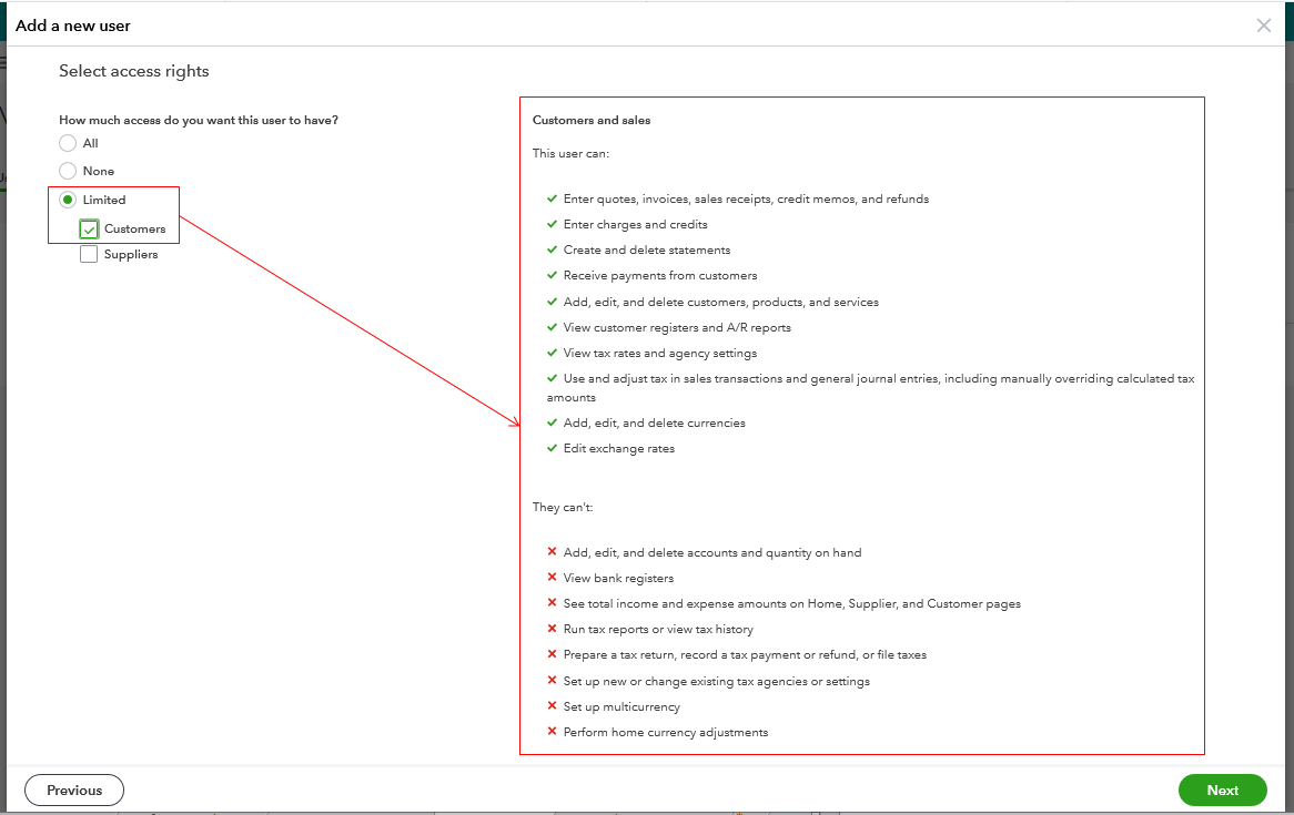 Hi, how to give a view only access to a user on the customers ...