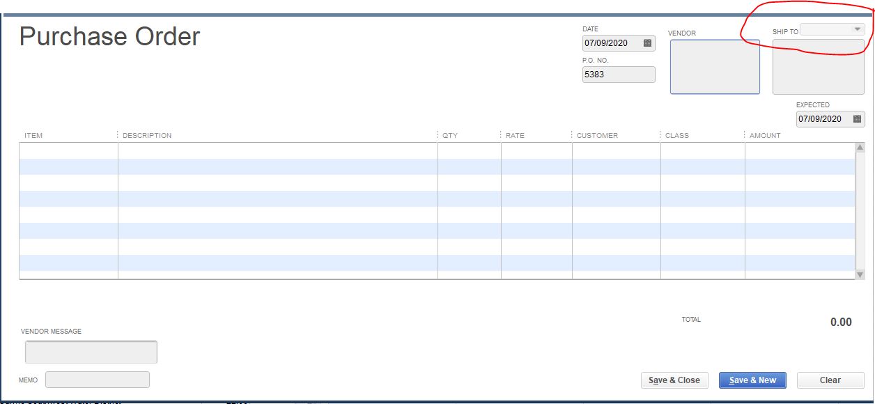 Solved: Vendor PO ship to address
