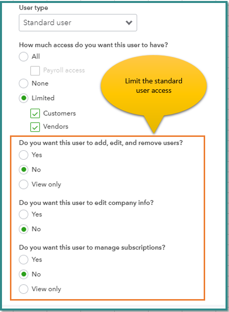 So how is it that a standard user with limited access only to customers ...