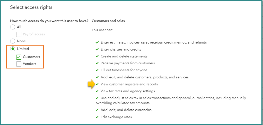 So how is it that a standard user with limited access only to customers ...