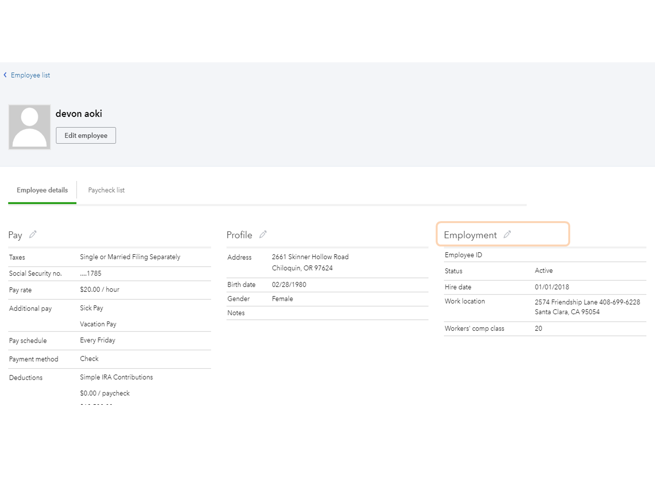 Solved: Can I assign an employee number to my employees?