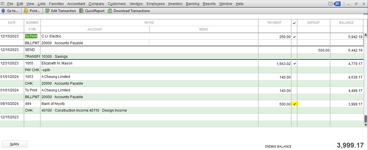 Bank reconciliation issue- Check written date vs. date cleared the bank
