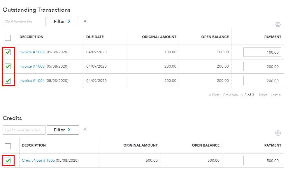 Solved: Matching a credit note against multiple invoices