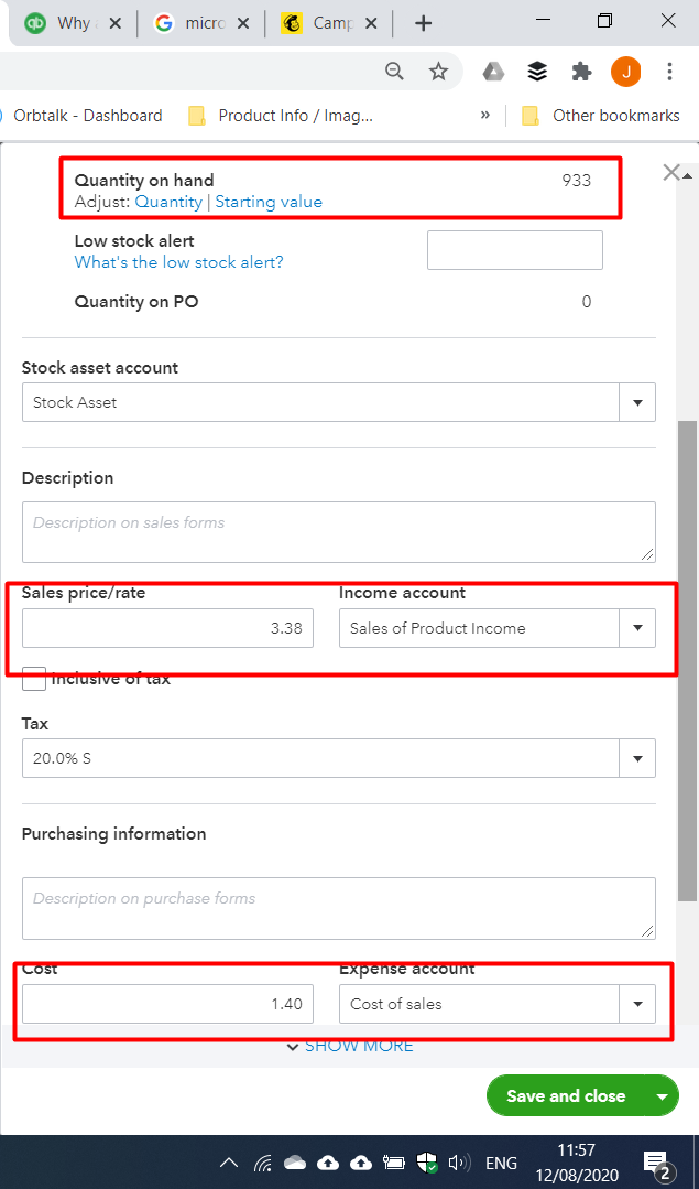 Why are my Asset Values negative? How can I stop this?
