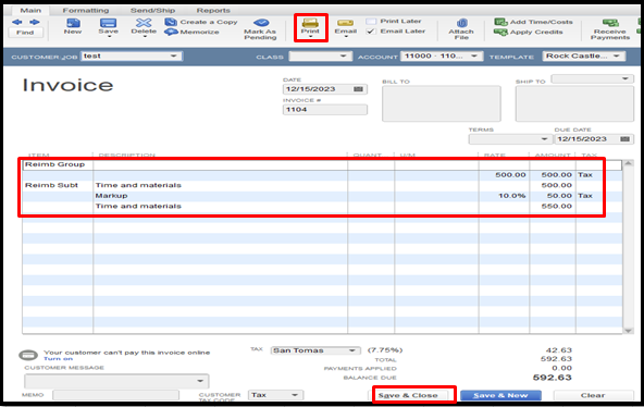 Invoice For Expenses