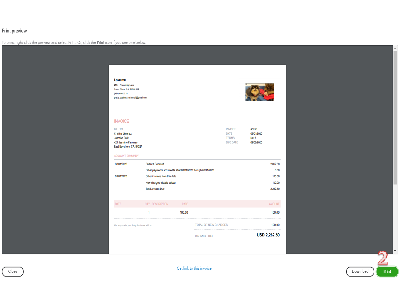 QBO: Change invoices to landscape orientation?