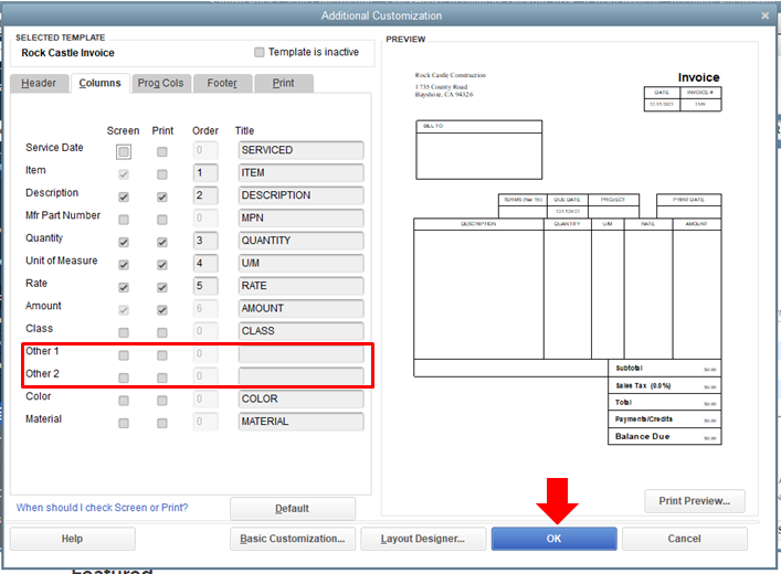 I want to add a column to the invoice and it have a running total that ...