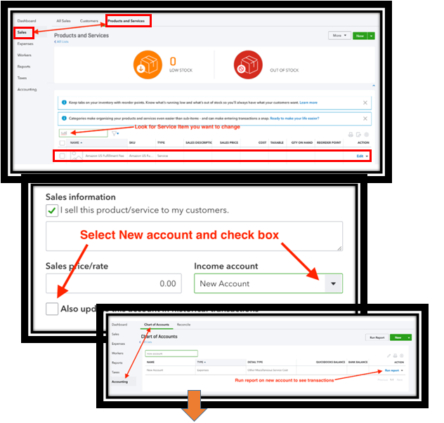 I am updating my products and services, but when I change the Income ...
