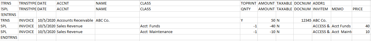 Importing AR Invoices via IIF File/.TXT File