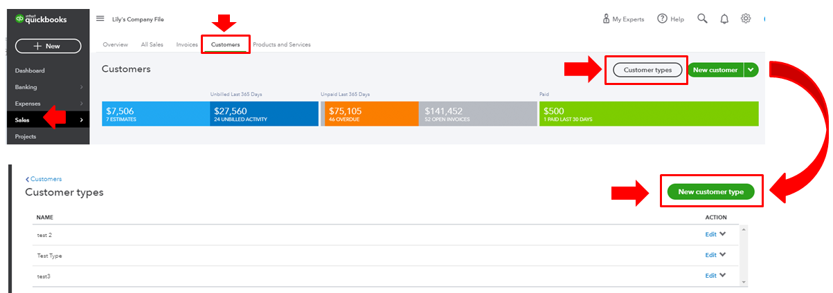 Creating Customer Types