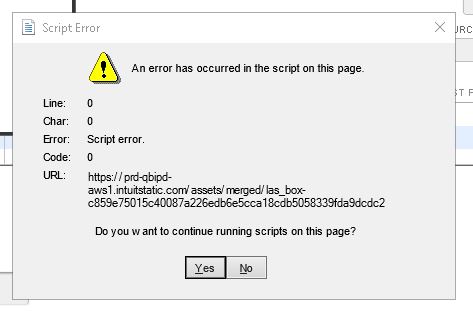 Script error message