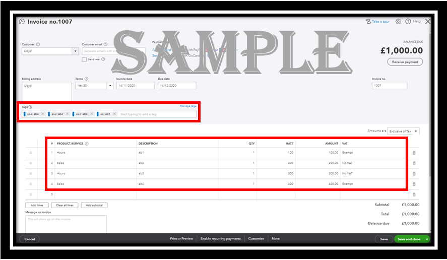Solved: How do I assign different TAGS to different Line Items on a ...