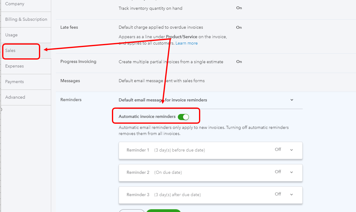 QBO has suddenly begun to send email reminders to customers that ...