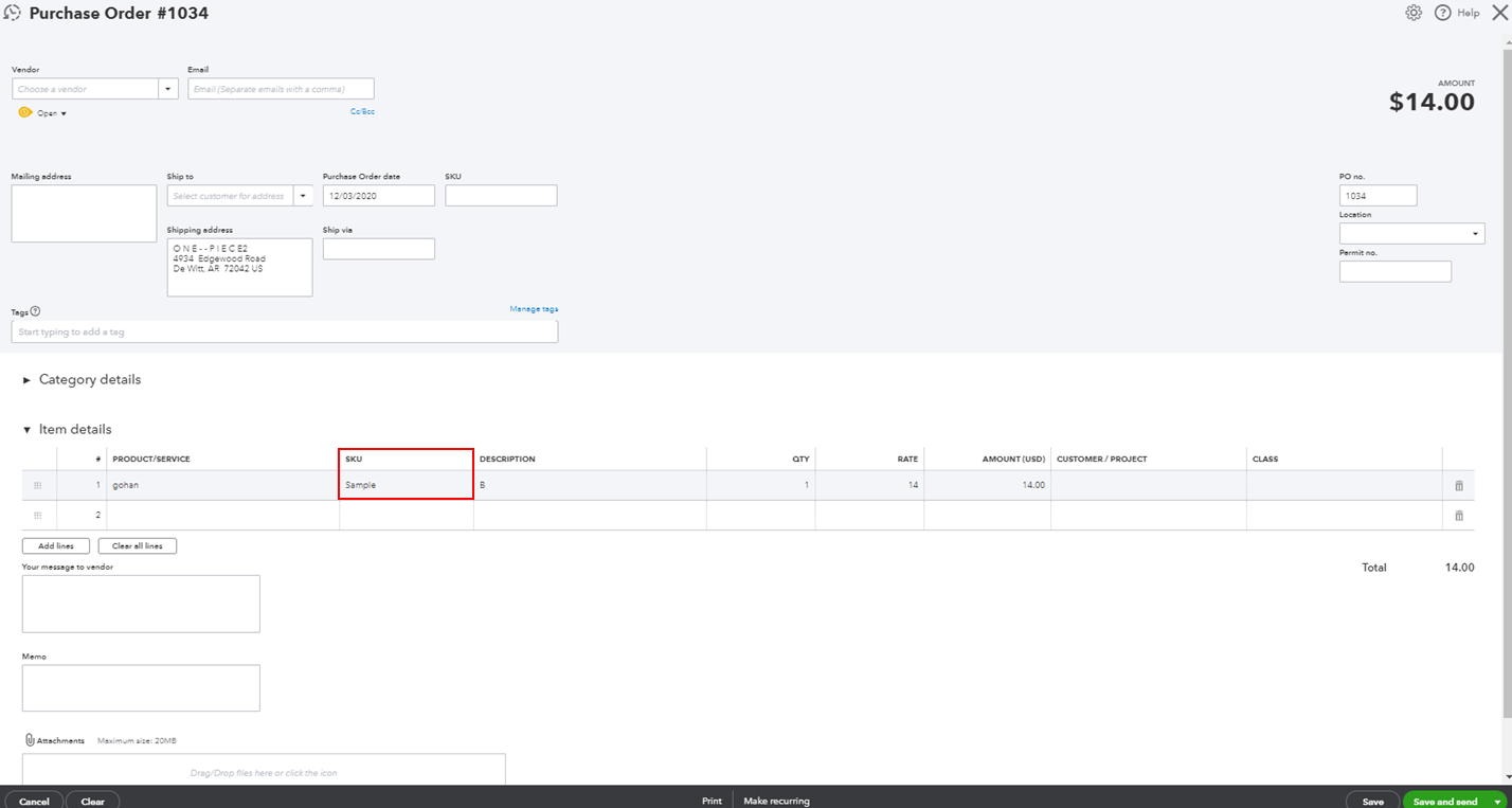 Customizing purchase Order