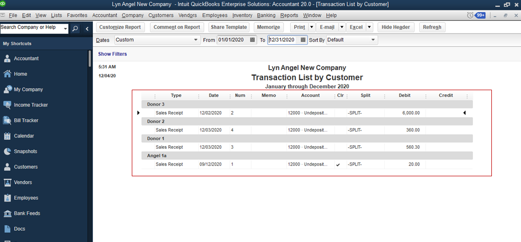Solved: Creating statement of annual Sales Receipts