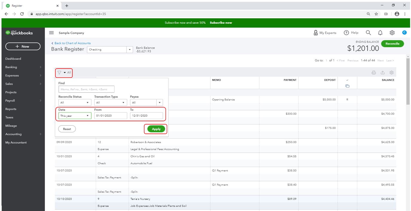 Solved: bank register