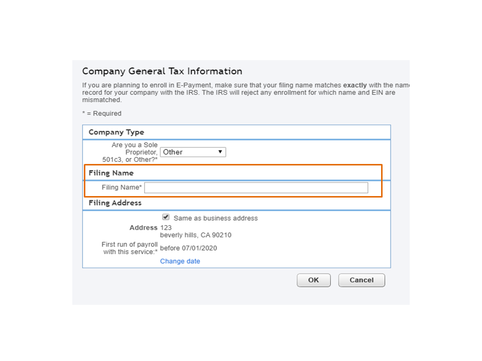 Change name of payroll contact