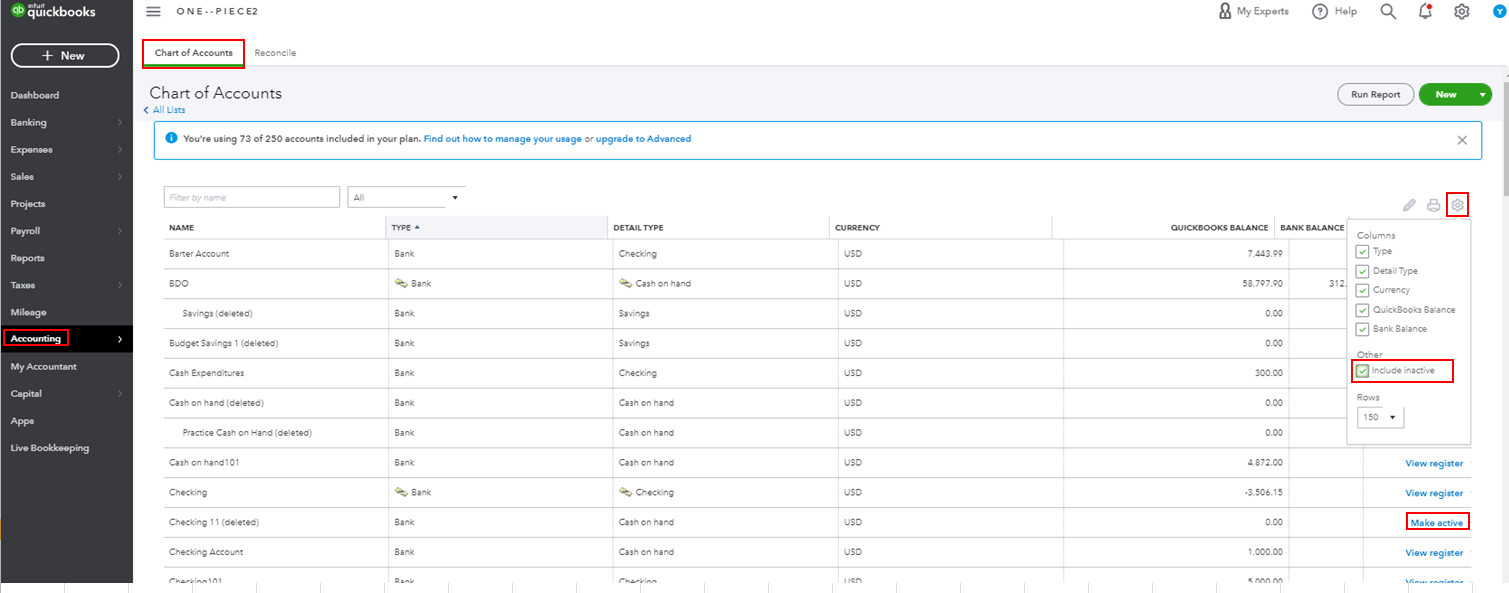 whole bank account deleted