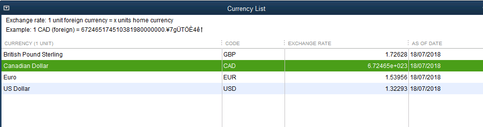 Solved: Currency Exchange List showing incorrect Home Currency exchange ...