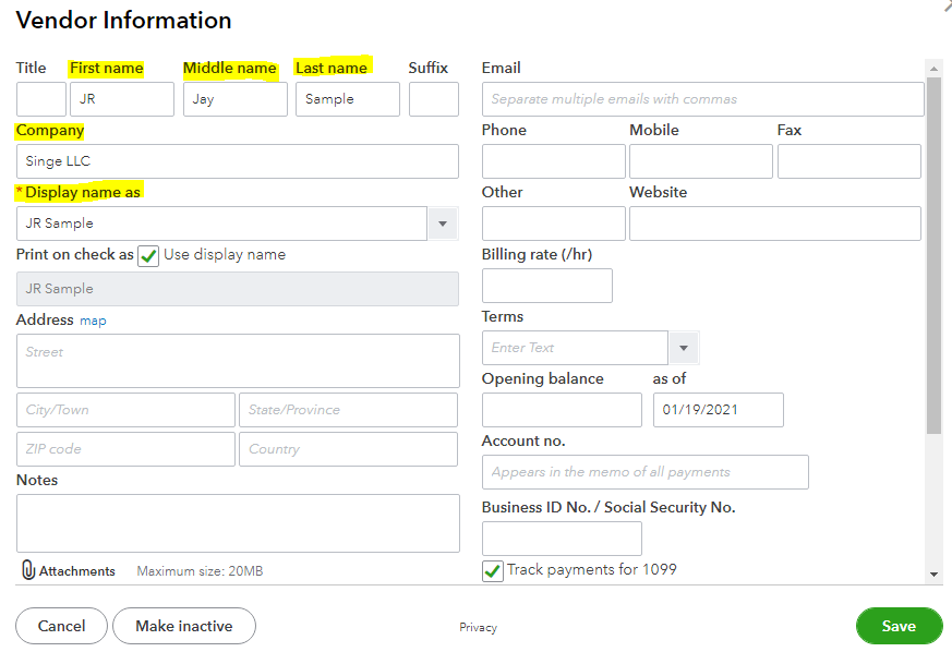 1099 for single member LLC