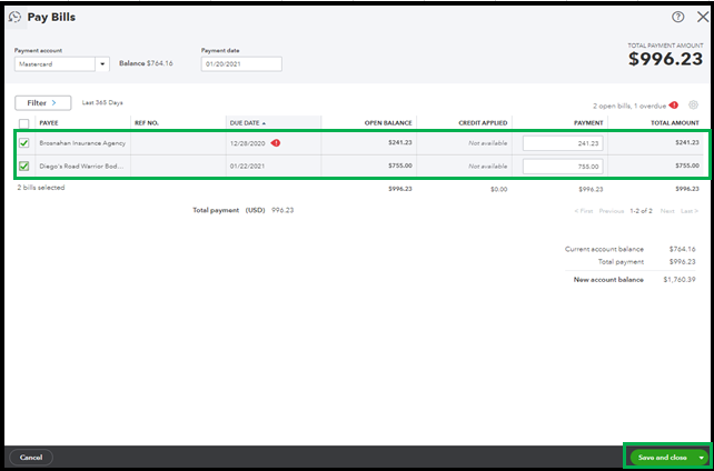 Unapplied Cash Bill Payment Expense