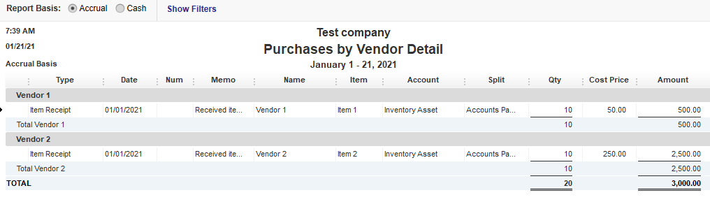 Item receipt report | QuickBooks Community