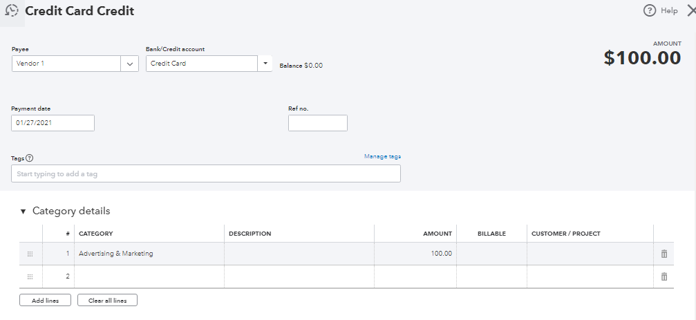 How to credit a credit card