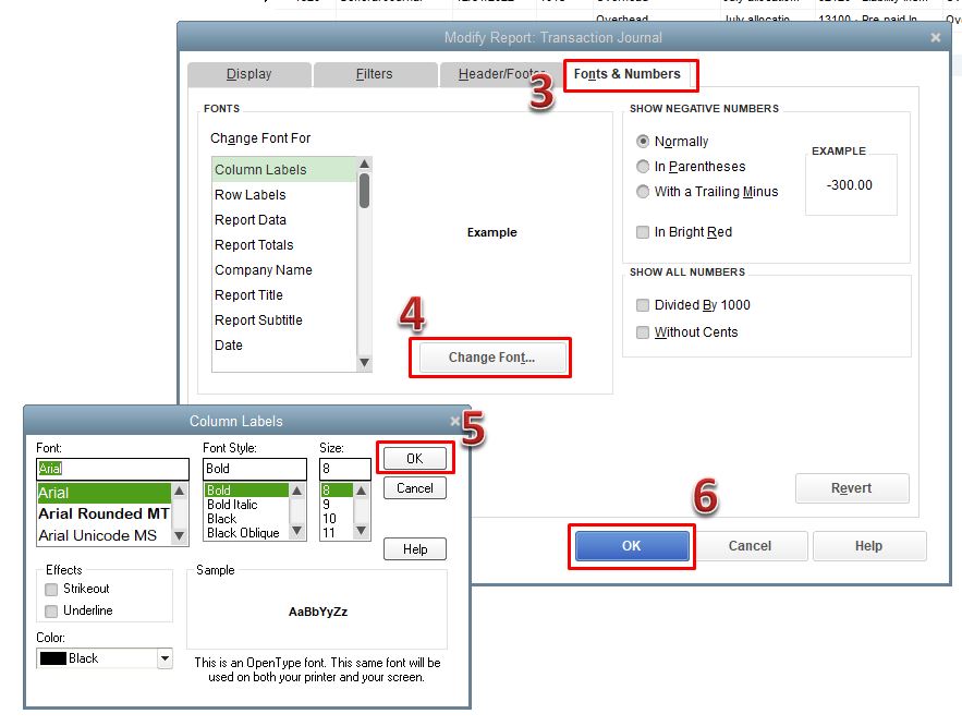 Change the default format for Transaction Journal?