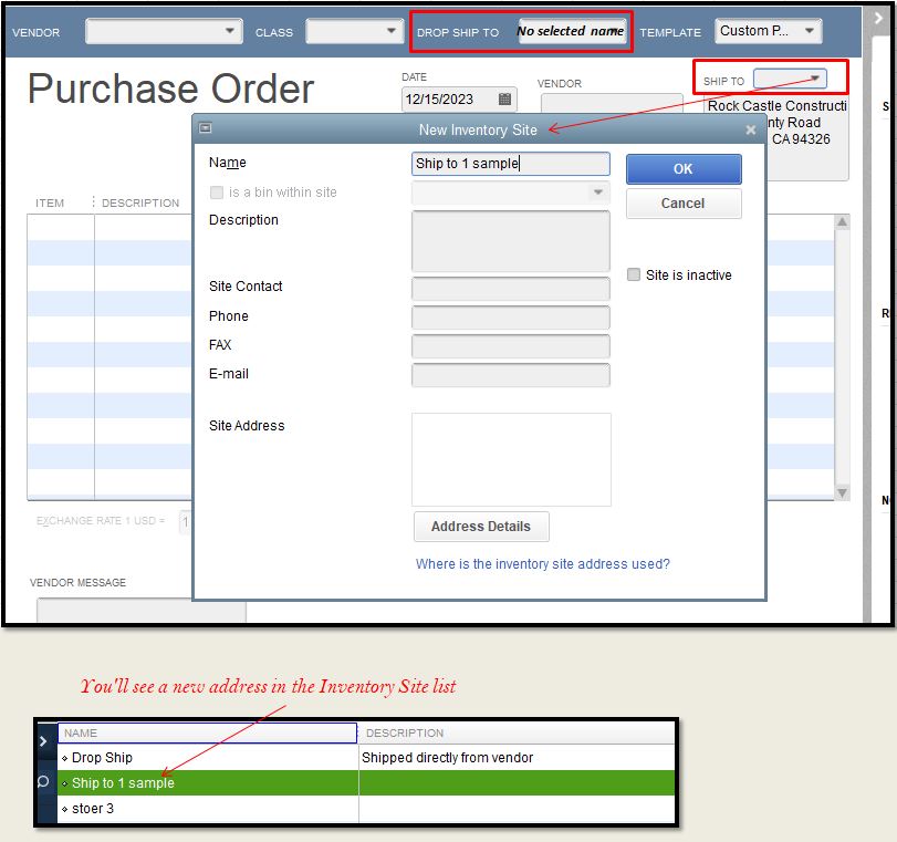 Solved: Vendor PO ship to address