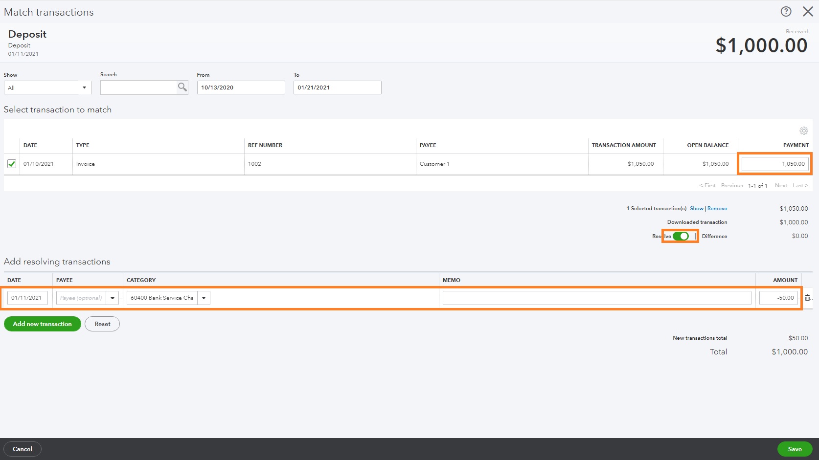 Solved: Merchant Deposit with fees