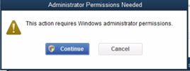 Asking for Administrator password
