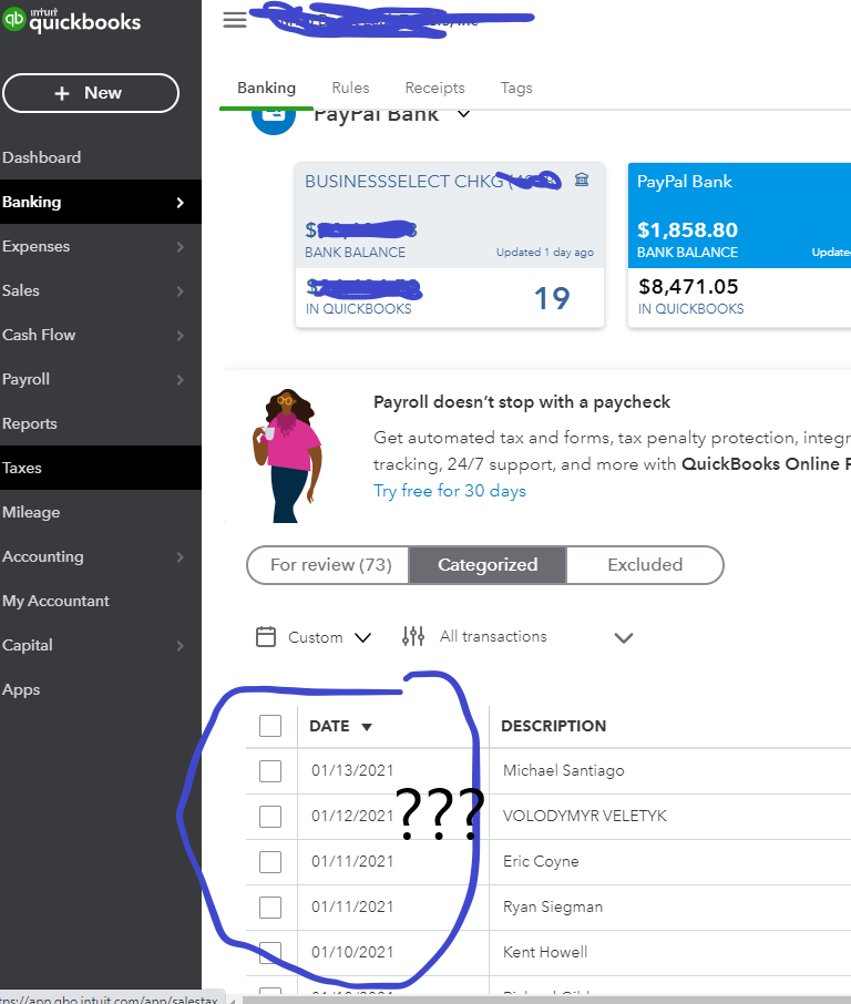 Paypal transactions not showing | QuickBooks Community