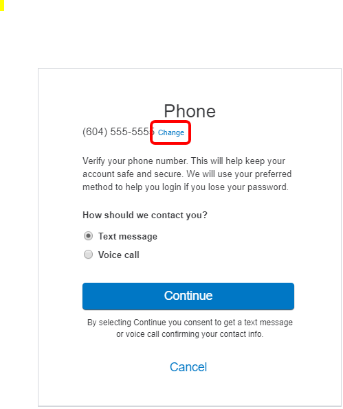 How do I update my phone number in account and settings? When I enter ...