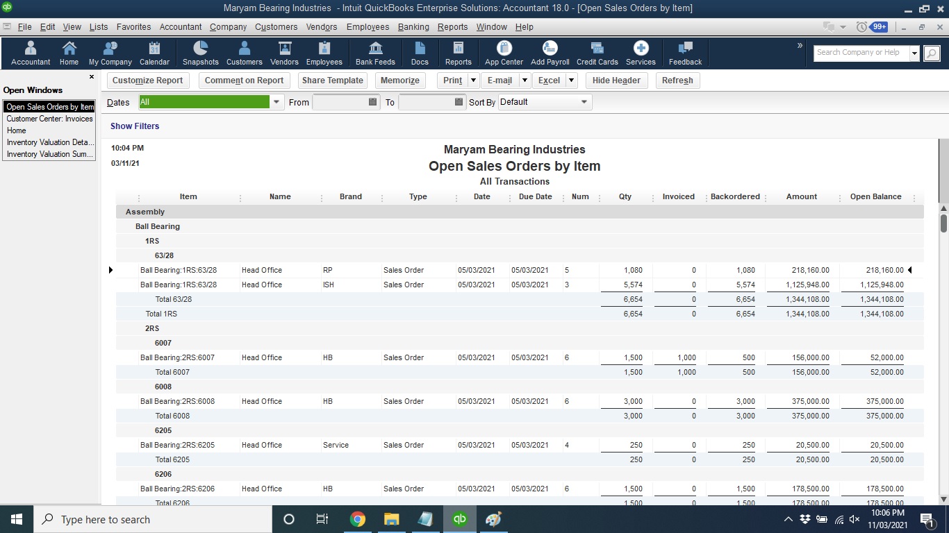 Solved: Open Sales Orders by Item Report