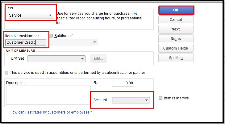 How to invoice against an existing credit